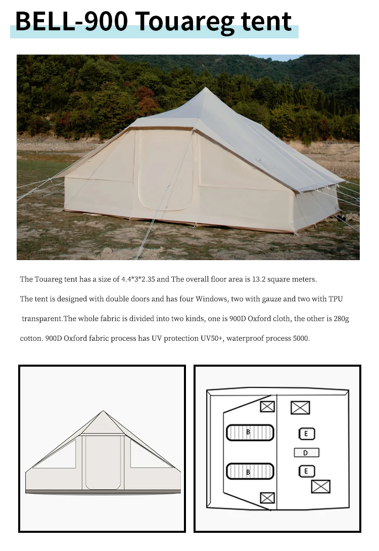 Boteen Detachable Foldable Tent Wind-resistant Durable Waterproof 4-5 ...