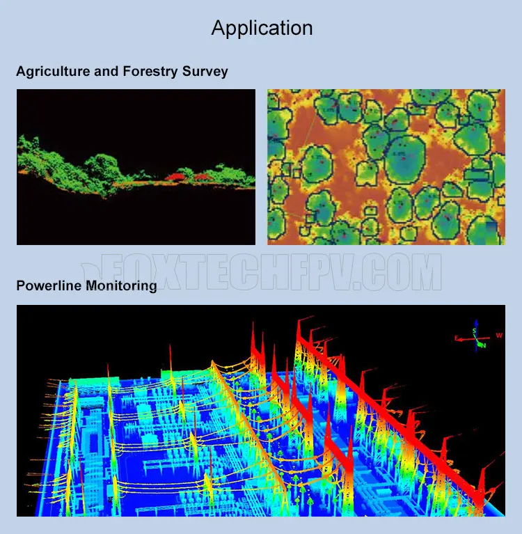 Foxtech Genius Series Uav Lidar System Uav 3d Modeling 360 Degree Fov ...