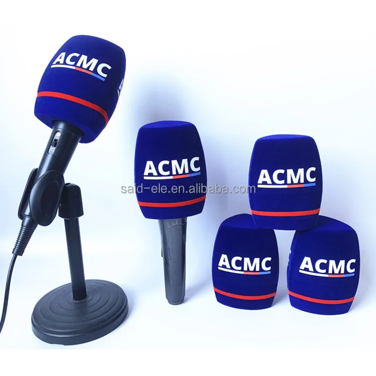 Custom Logo Microphone Foam Windscreen for Handheld Interview Mics ...