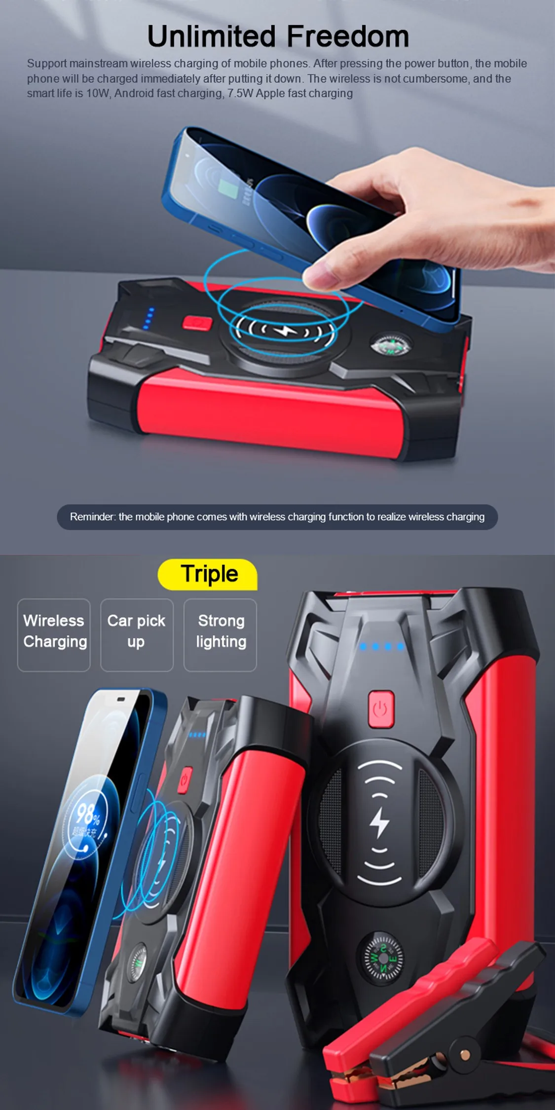 39800mah High Power Car Jump Starter Power Bank / Multi-function Portable 12v Lithium Battery ...