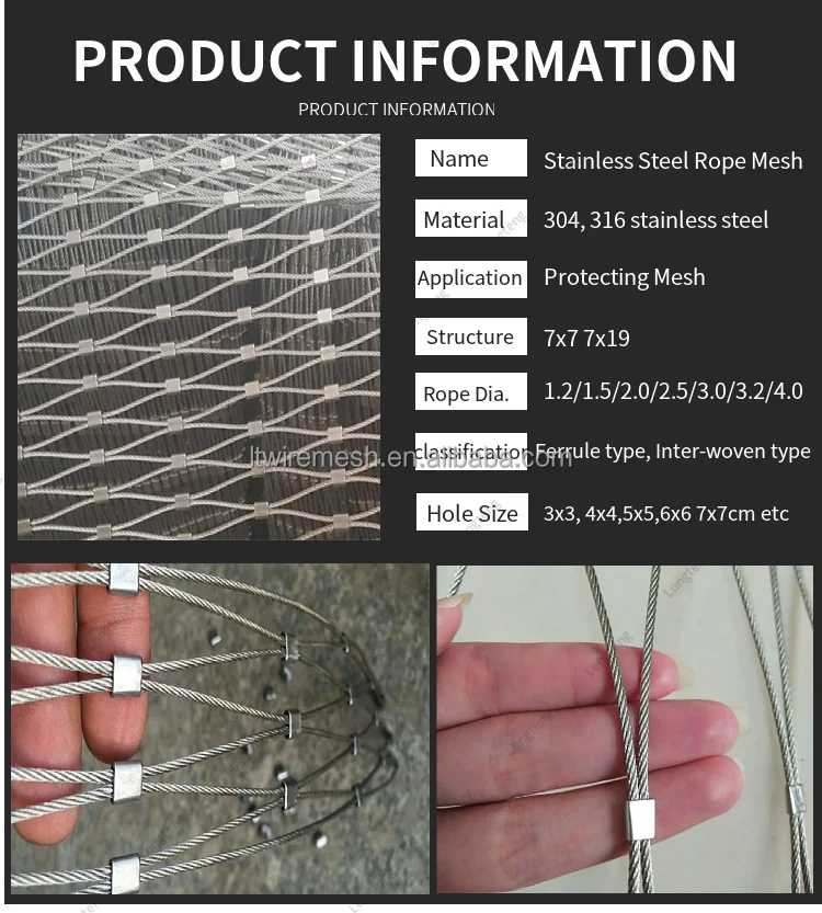 Stainless Steel Wire Rope Mesh Net for Bridge Railing
