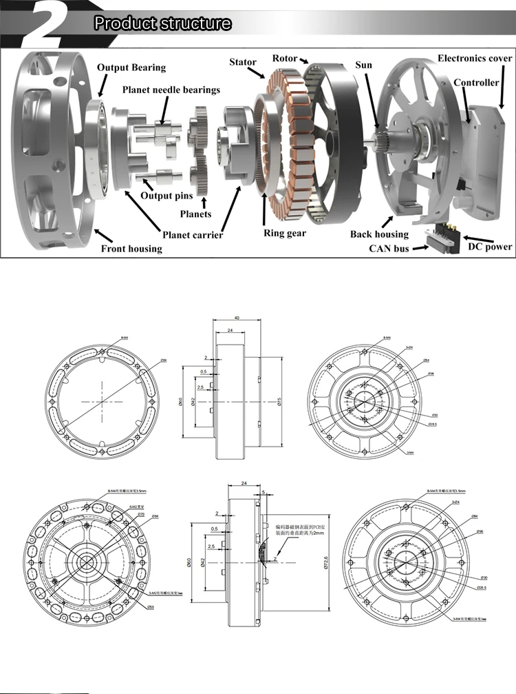2026 Faradyi BLDC GIM8115-6外电机外骨骼带行星减速齿轮箱内置减速器无刷驱动电机| Alibaba.com