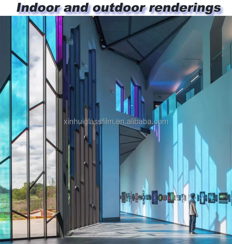 Shopping Mall Commercial Office Building Rainbow Colorful Self Adhesive ...