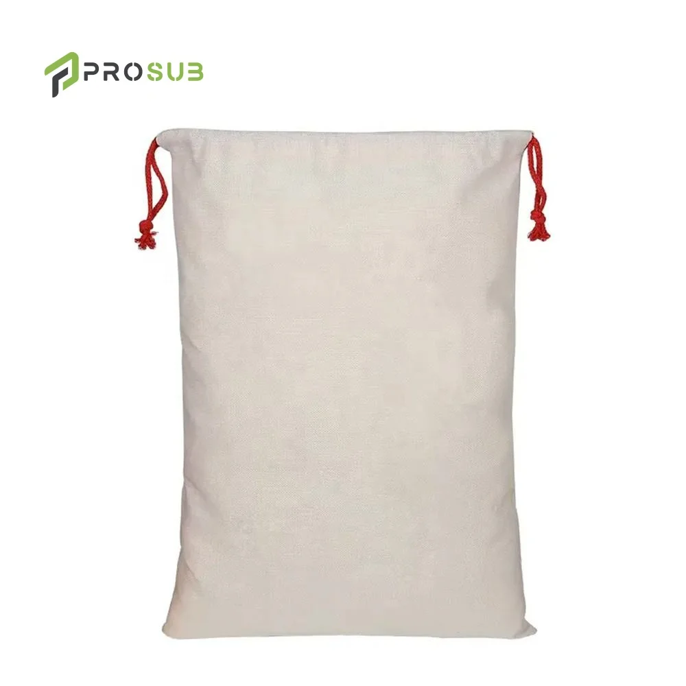 Prosub Wholesale Custom Logo Sublimation Linen Drawstring Bag Santa ...
