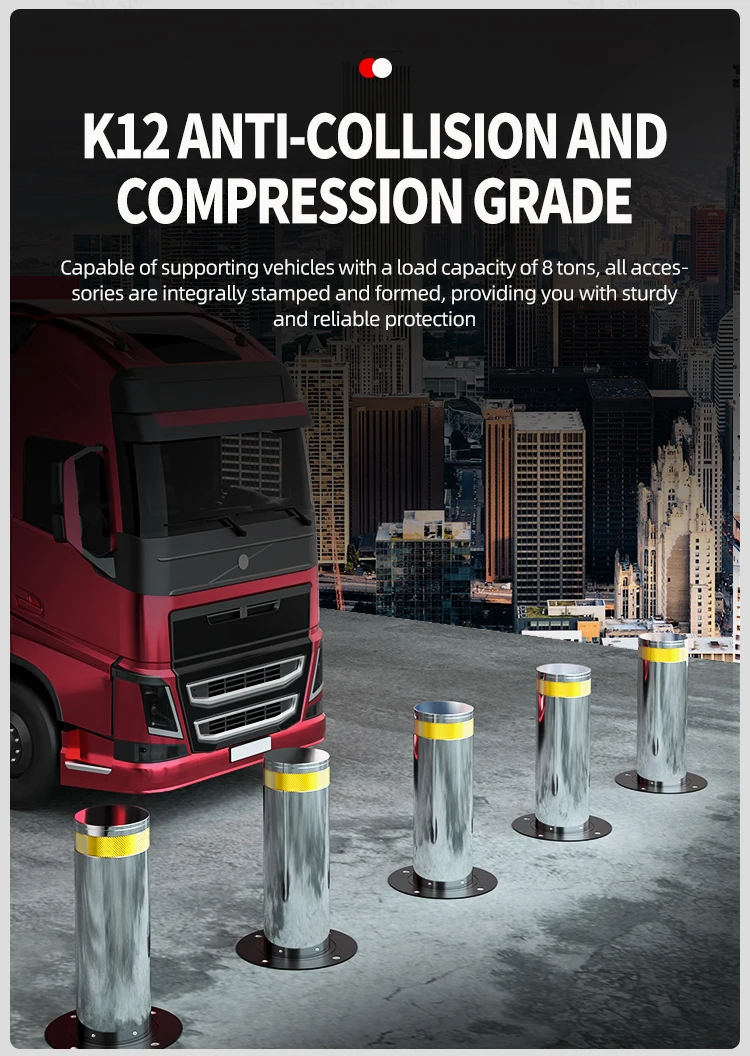 Automatic Retractable Hydraulic Bollards Stainless Steel Car Parking ...