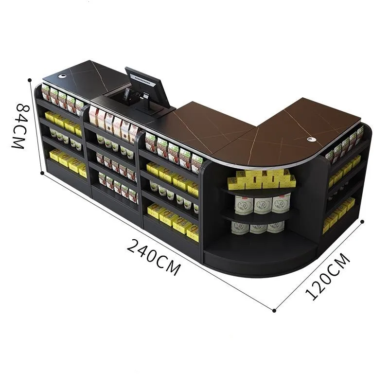 Customized Convenience Store Cashier Desk - Wood Counter