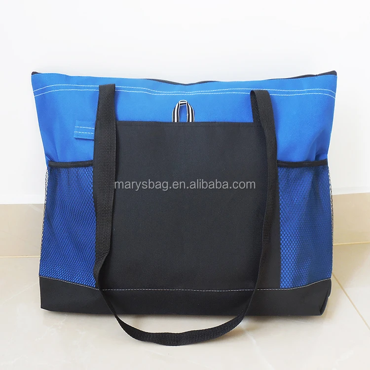 Polyester Zippered Tote Bag with PVC Backing - Perfect for Promotion