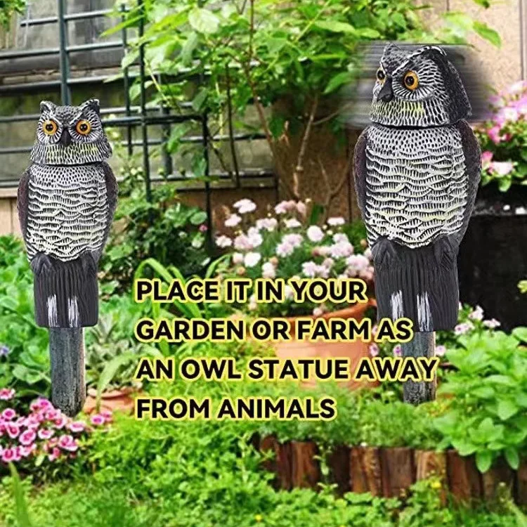 Garden Farm Scarecrow Scare Birds Predator Plastic Owl Hunting Decoy ...