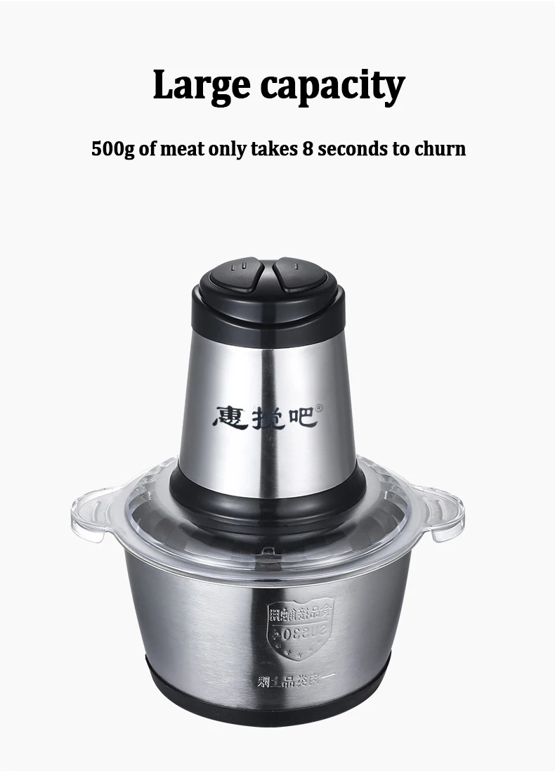 Home Kitchen Food Grinders Cheap Stainless Steel Small Best Meat Chopper Automatic 2l 3l ...