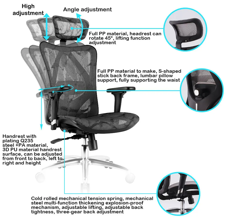Sihoo M57 All Mesh Office Chair Design Conference Ergonometric Design ...