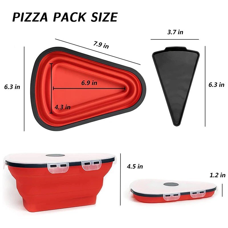 Reusable Pizza Storage Containers With Silicone Collapsible Pizza Box ...