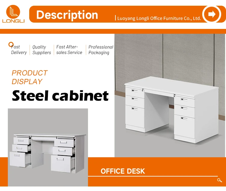 Office Furniture White Ceo Boss Desk Modern Metal Workstations Office ...
