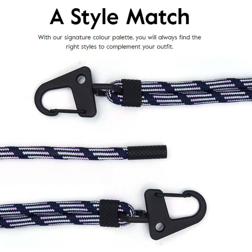 Dual Clip Rope Crossbody Lanyard Tether for Mobile Phone 160cm 6mm ...