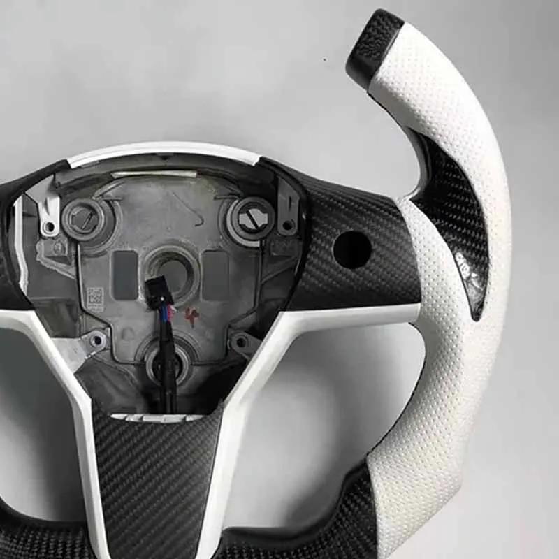 Carbon Fiber Tesla Yoke Aircraft Pan Steering Wheel For Model Y Model 3 ...