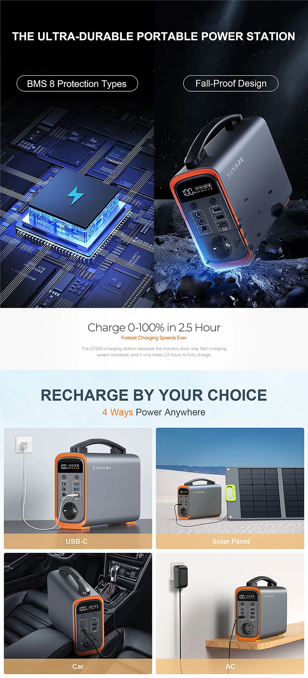 Sunark Guangzhou Portable Solar Generator 200w Outdoor Waterproof Solar ...