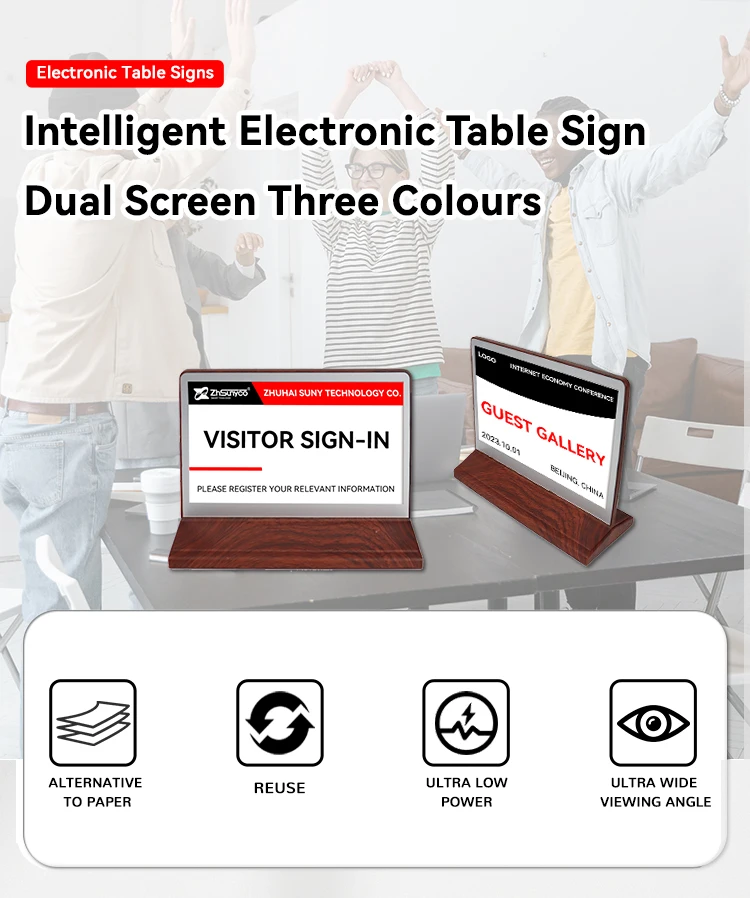 Wireless Conference Table Nameplate Eink Intelligent 7.5" Electronic ...