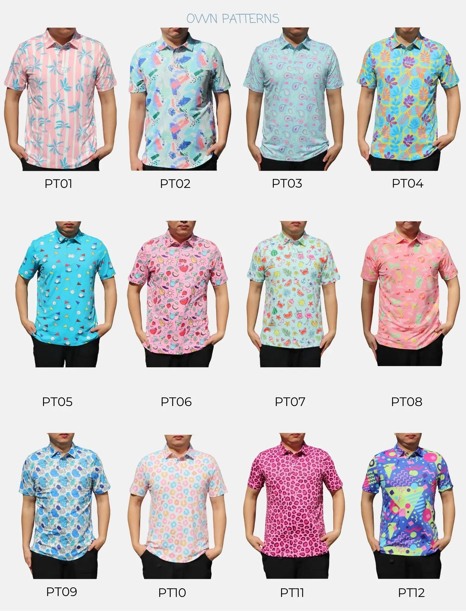 88% Polyester 12% Spandex Creora Powerfit Men's Golf Polo Shirts