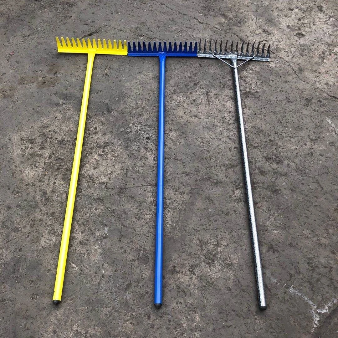 Soil Leveling Rake Metal 14 Tooth Garden Iron Rake Wholesale Garden ...