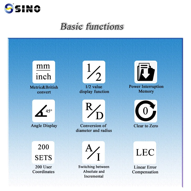 SINO SDS6-3V Digital Readout Systems for Milling Machines