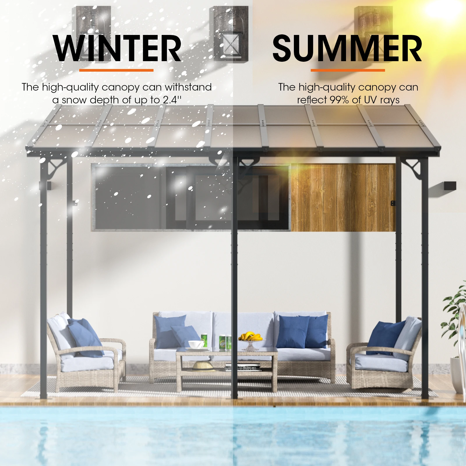 Retractable Gazebo 10x10 - Motorized Pavilion Garden Outdoor