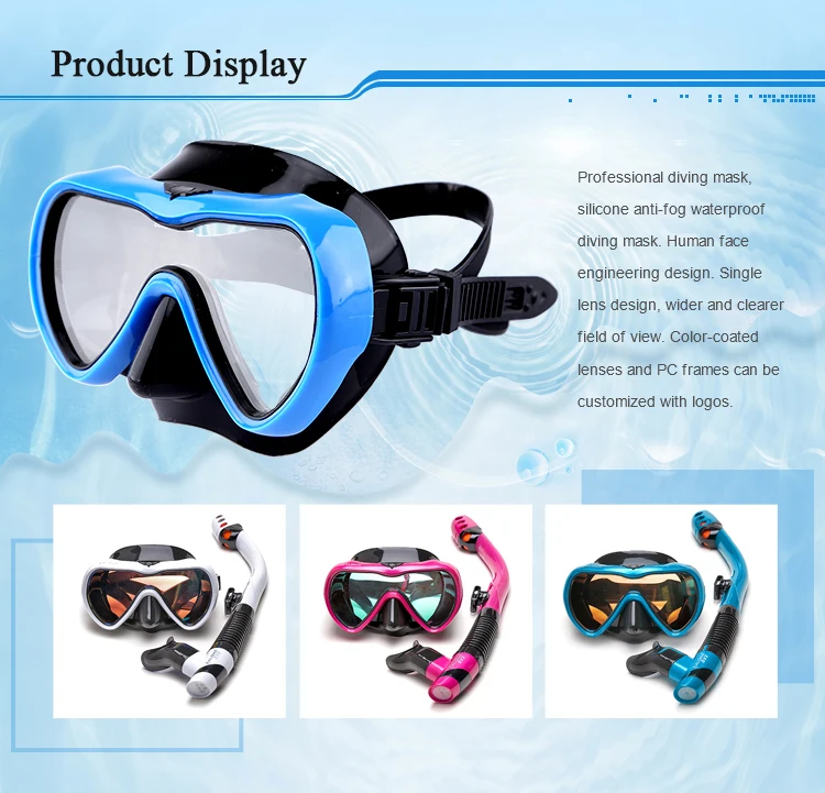 Aloma Coated Tempered Glass Single Lens Scuba Diving Goggles