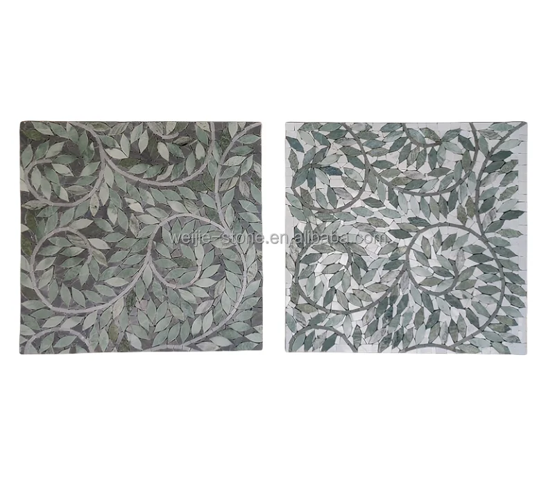 Beautiful Wall Waterjet Flower Marble Leaf Pattern Tile
