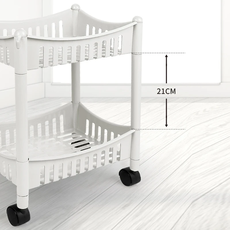 Trolley Shelving Movable Snack Shelving Dorm Floor Shelving Double ...