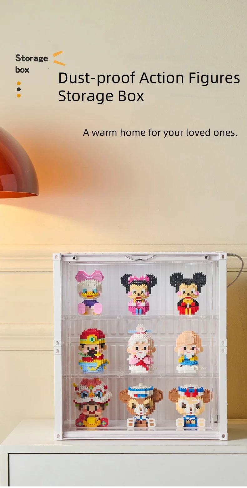 Cute Blind Box Toy Figure Organizer Plastic Storage Box Garage Kit ...