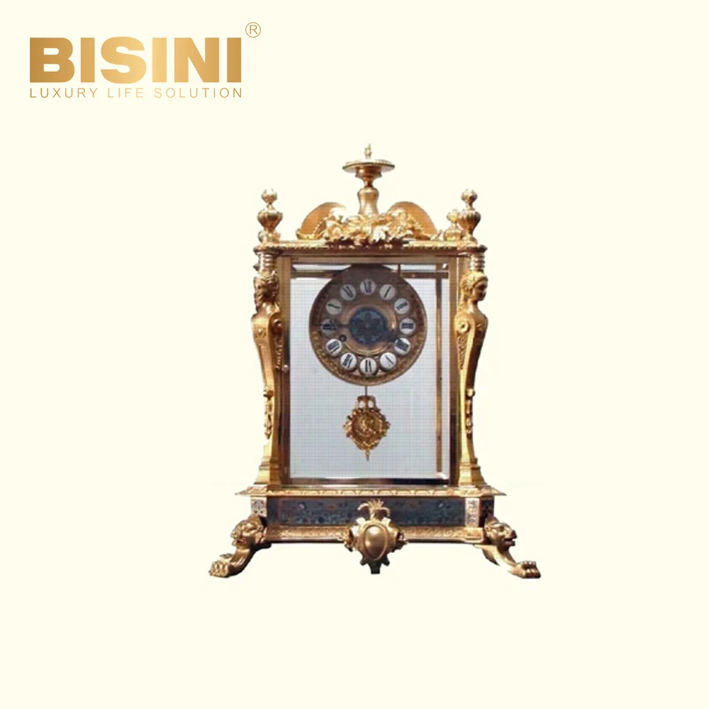 Luxury Round Cloisonne Table Clock with Pendulum - Exquisite Floral ...