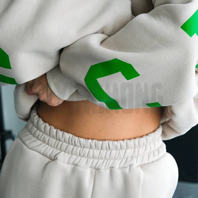 Custom Winter Puff Printing Sweater Print Logo Loose Streetwear ...