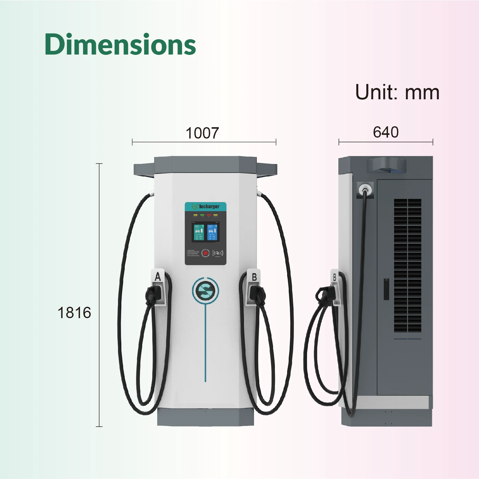Ev Charging Station With Pos Terminal 60-180kw Dc Fast Charger For ...