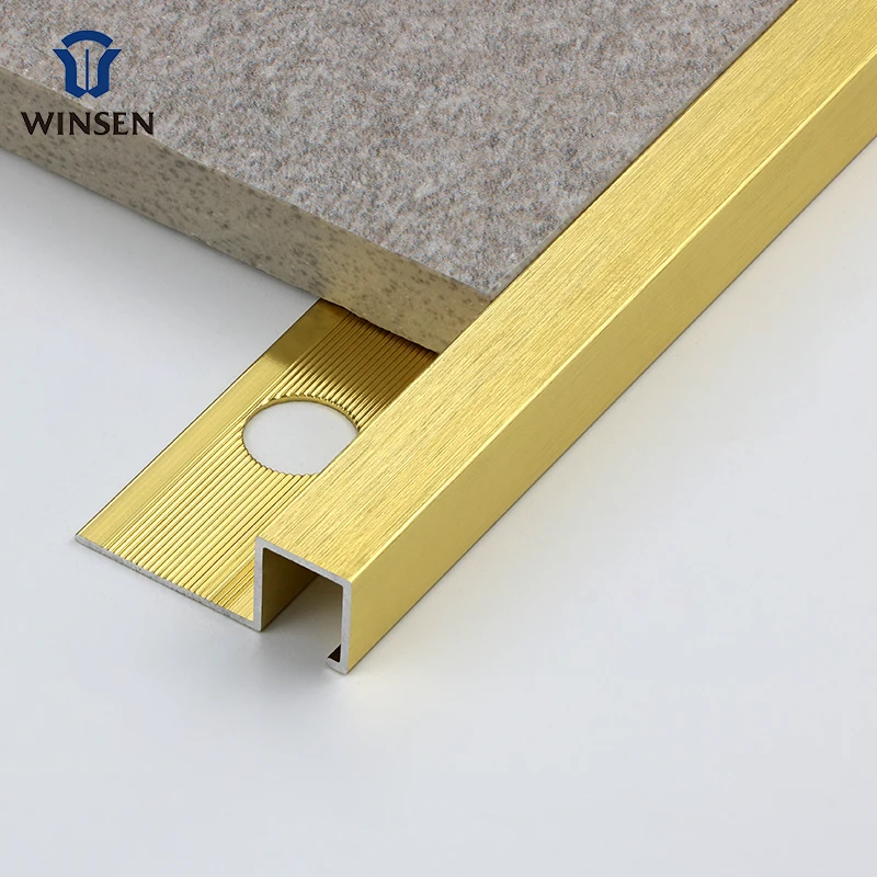 Metal Floor Tile Edging Trim Aluminium Decorative Strips Square Edge ...