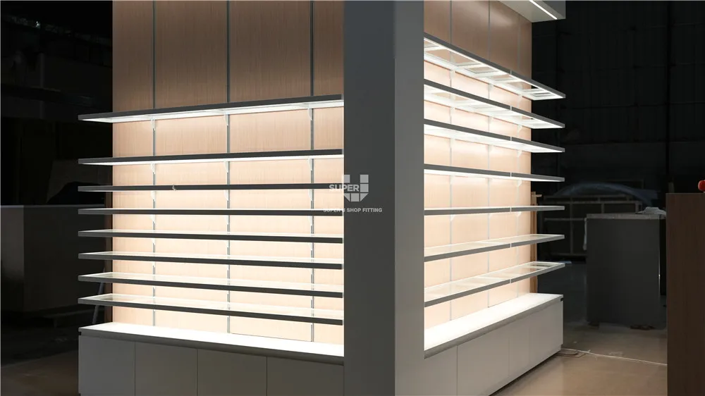 Medical Shop Interior Design - Customized Display Shelves