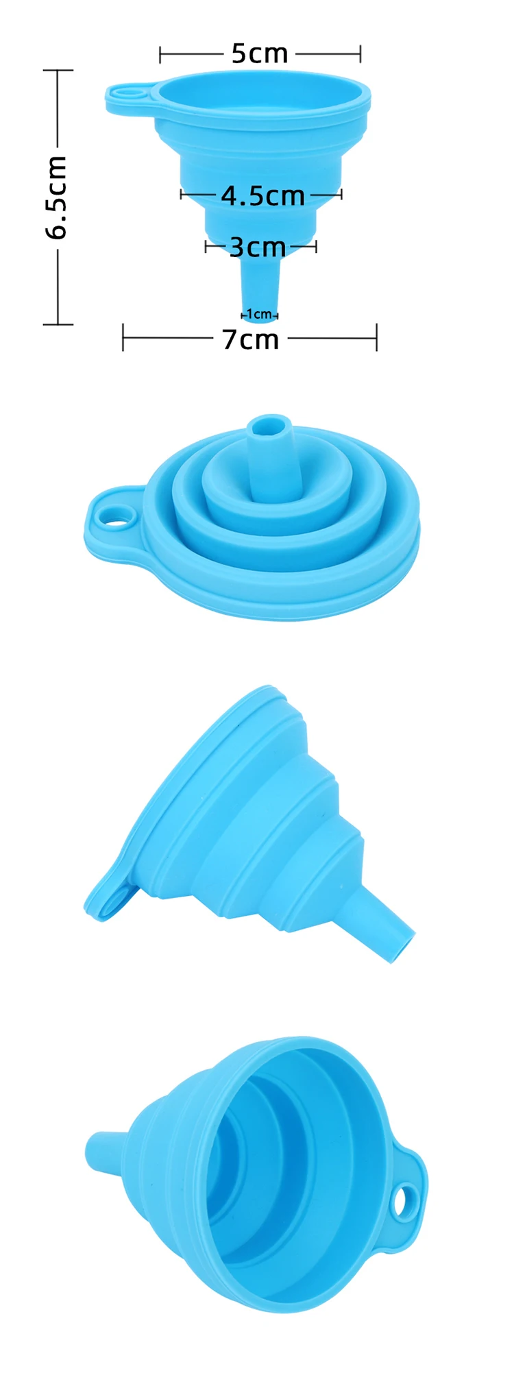 Collapsible Silicone Funnel - Eco-Friendly Liquid Transfer