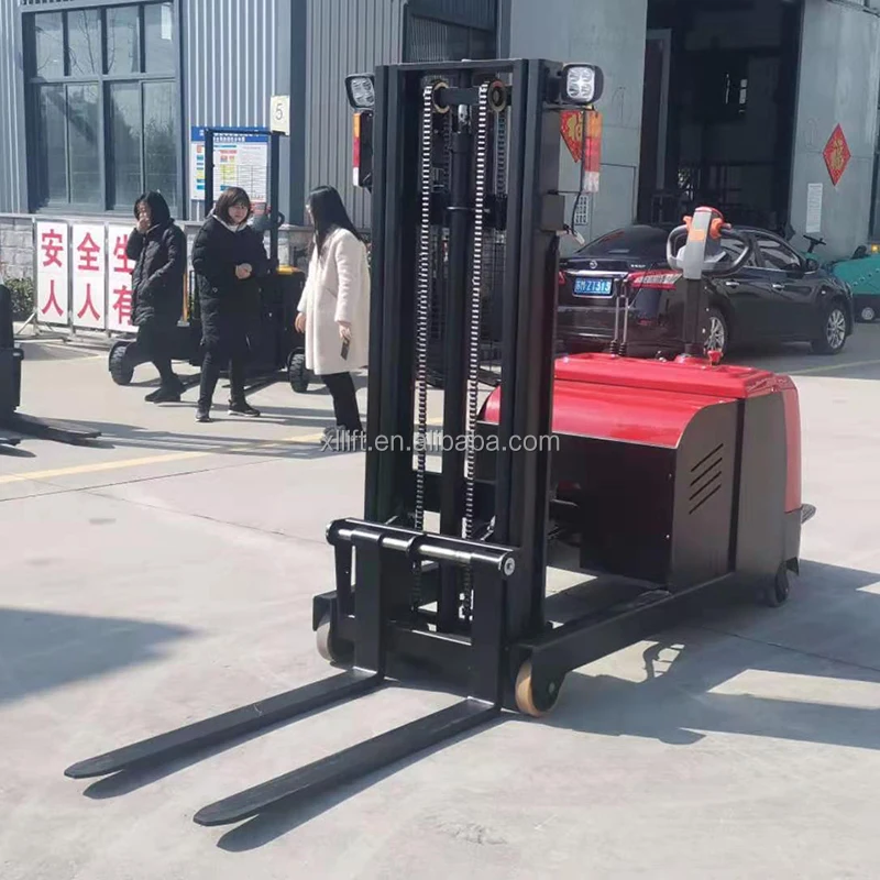 1ton 2ton Stand Drive Hydraulic Fully Electric Pallet Stacker Electric ...
