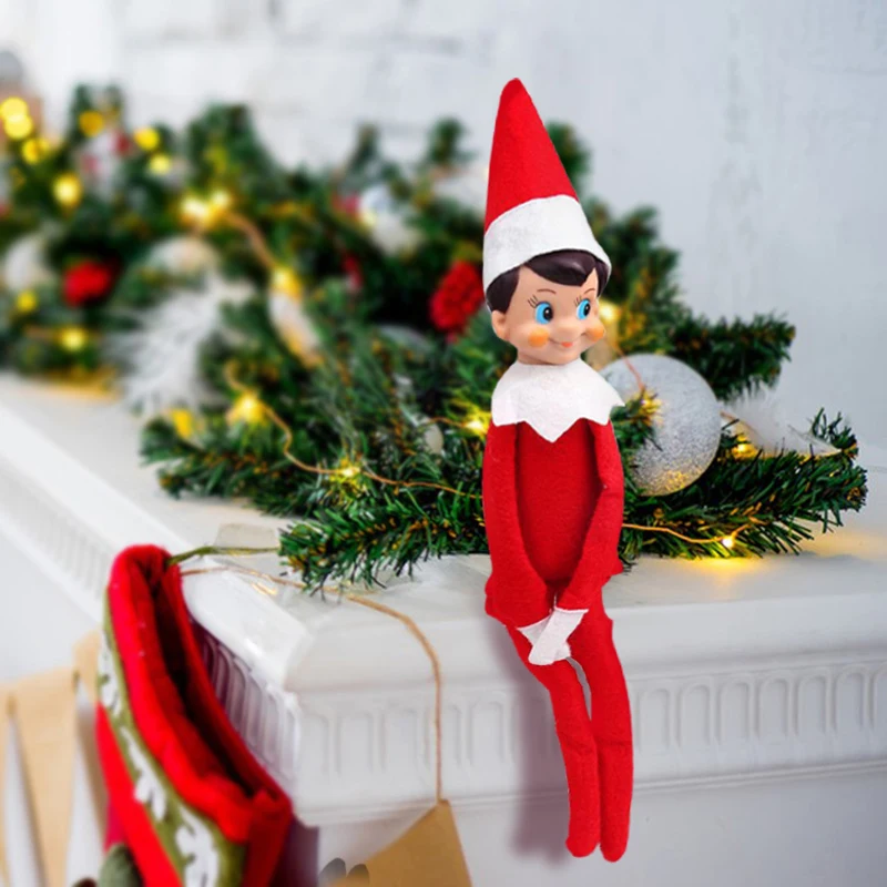 Botu Red Cute Christmas Elf Doll Pendants Xmas Ornaments Noel Merry ...