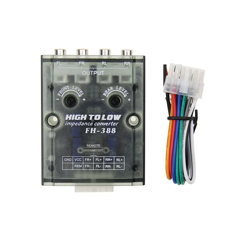 Adjustable 4-Channel High to Low Level Impedance Converter for Car Audio