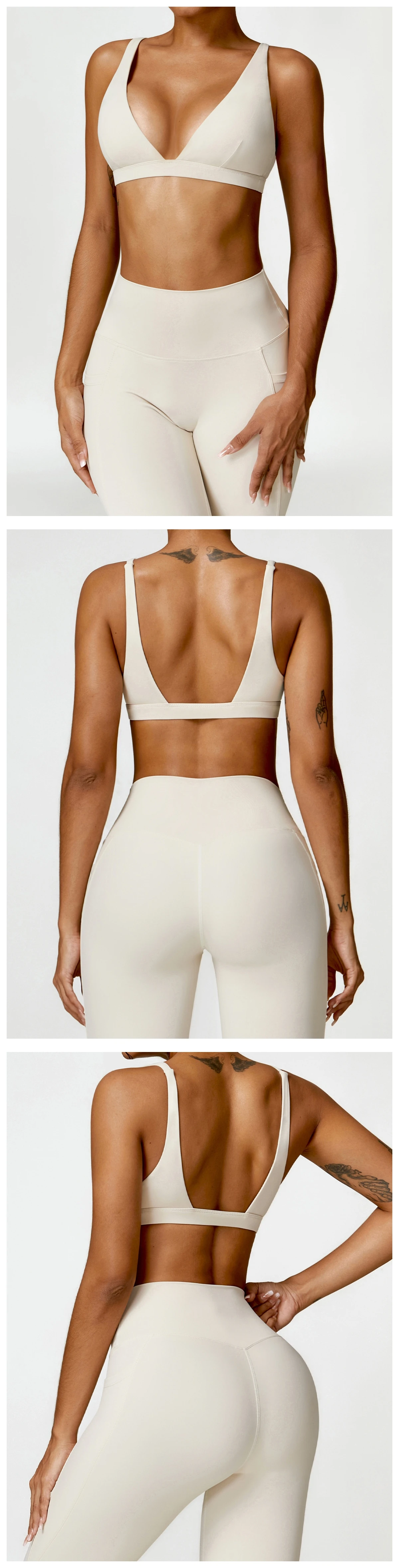 Joyyoung Sexy Athletic Wear Trendy Quick Dry Yoga Sports V Neck Bra Push Up Running Gym Fitness ...