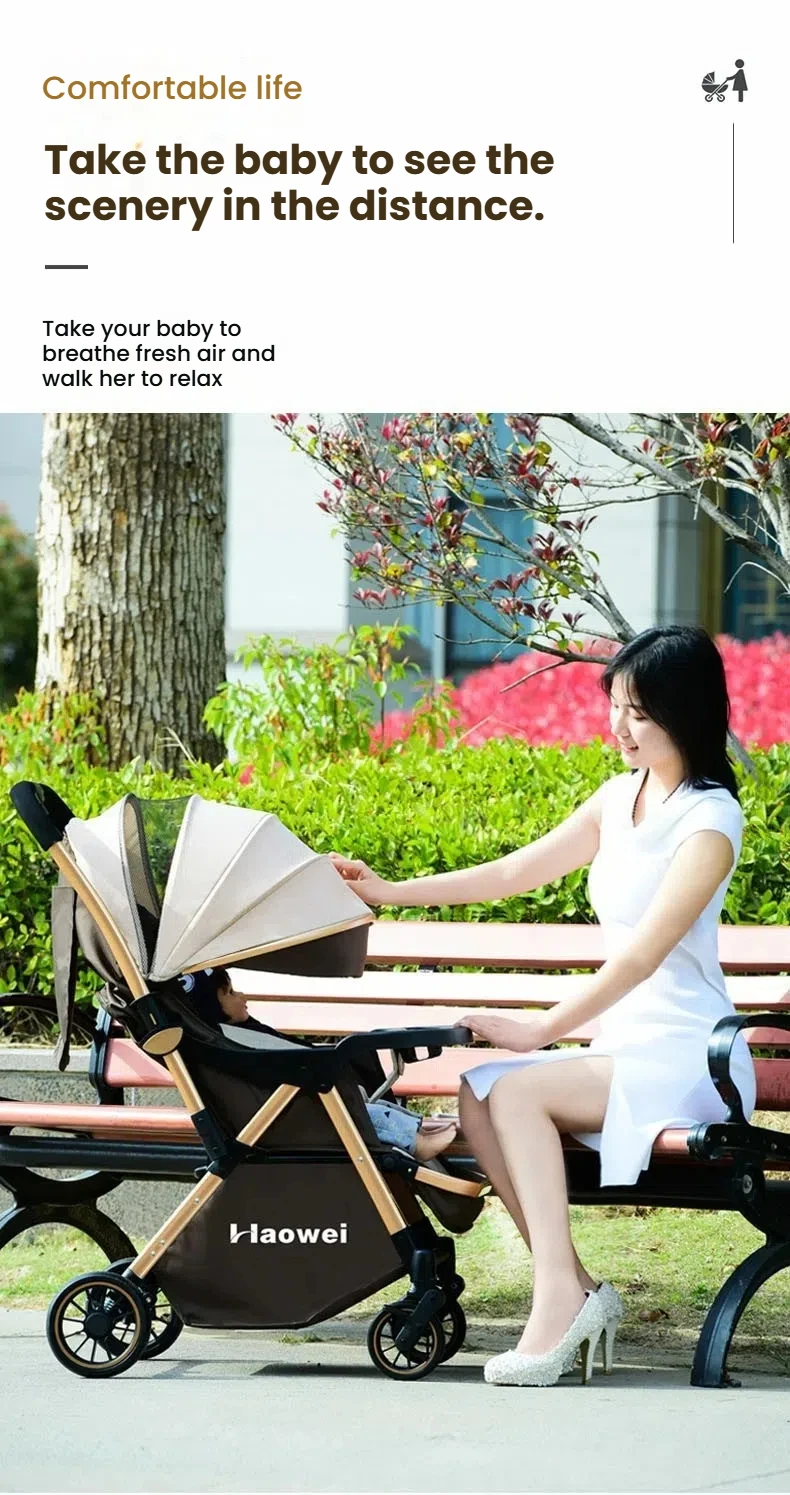 High View Metal Frame Baby Stroller for Newborn Infants Sitting Lying ...