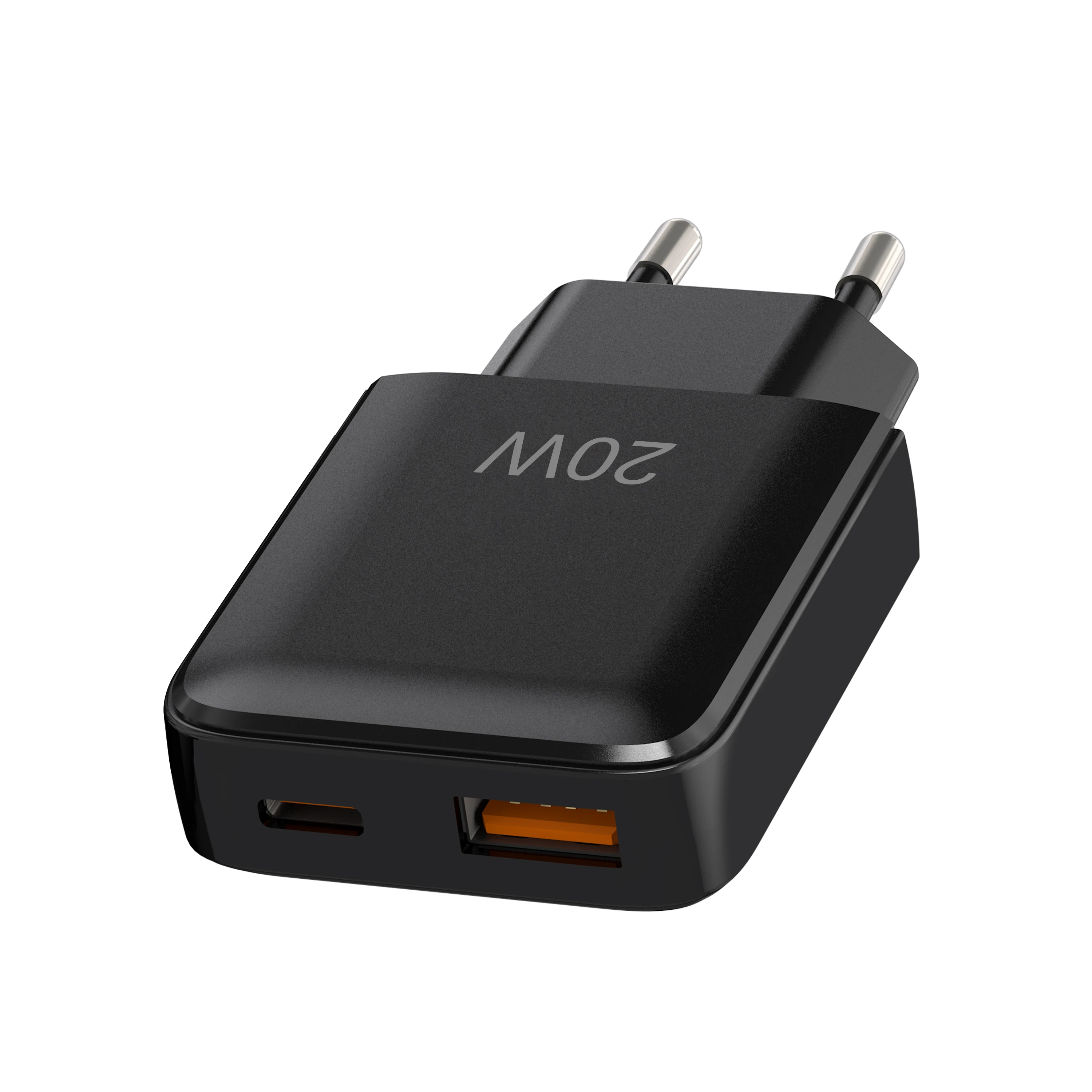 20W USB-A+USB-C Fast Charger - Ultra-Thin Design & Safety
