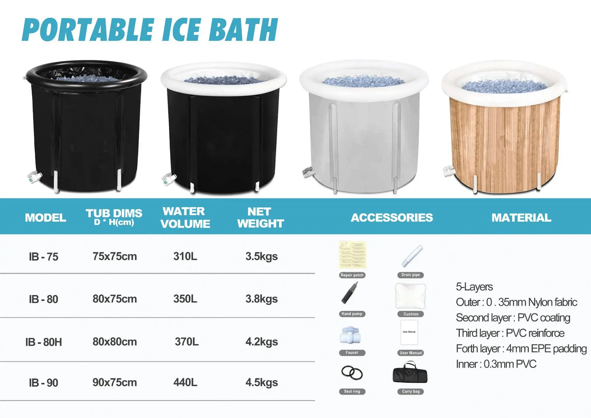 Large Ice Bath Tub Tub For Two Direct Deal Tub Bath Ice Pod Inflat Foldable Bathtub Barrel Ice ...