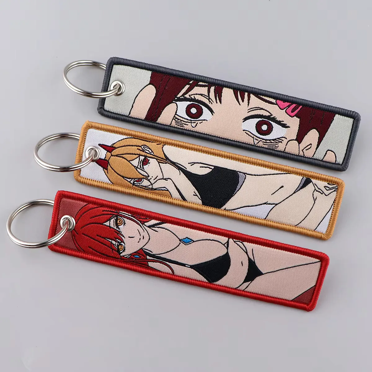 Personalized Keychain Double Sided Embroidery Label Anime Logo Namel ...