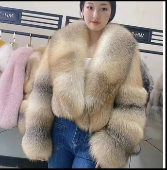 Luxury Winter Rare Fox Fur Coat Women Real Natural Fox Fur Collar Down Doat Women - Buy Buy Fox ...