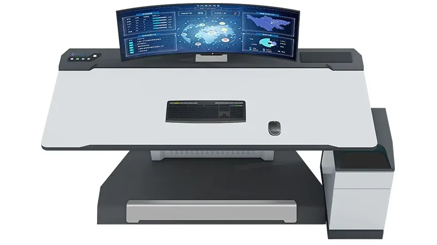 Modern Style Unit Dual Workstation Monitoring Room Console Control Room ...