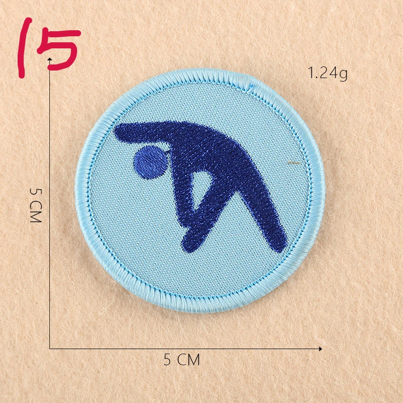 Round Cartoon Embroidered Cloth Stickers Iron on Patches Computer ...