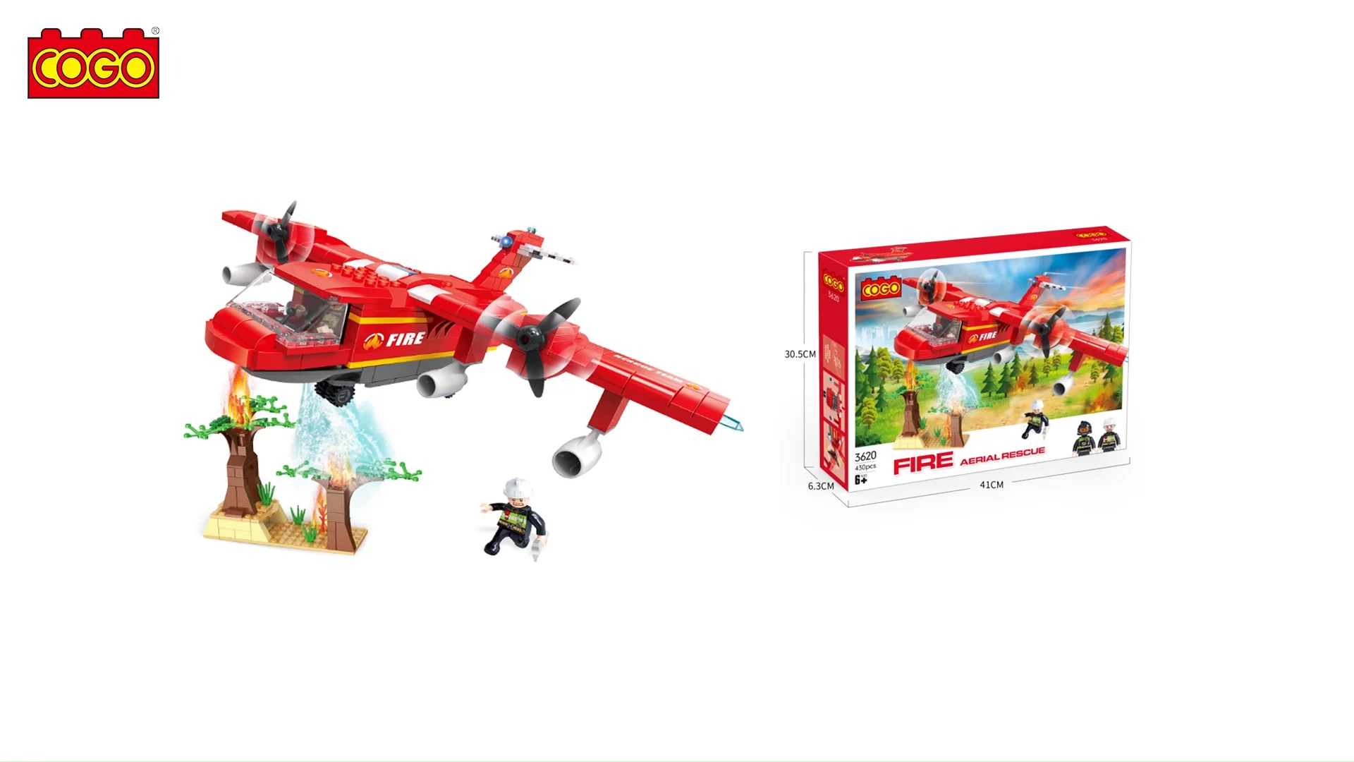 Cogo 430 Pcs Educational Toys Building Blocks Fire Rescue Helicopter ...