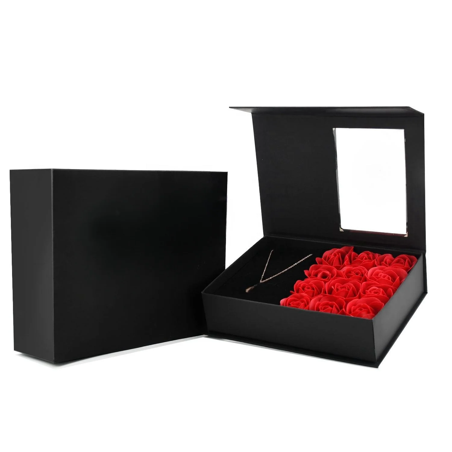 Custom Luxury High Quality Eternal Rose Jewelry Pendant Necklace Box ...