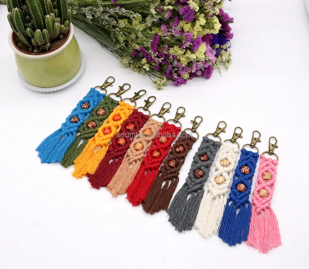 Tassel Keychain Handmade Creative Cotton Thread Keychain Pendant - Buy ...