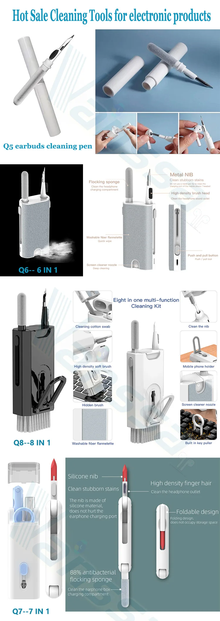 7in1 7 In 1 Multifunctional Swipe Clean Dust Keyboard Phone Screen Lens ...