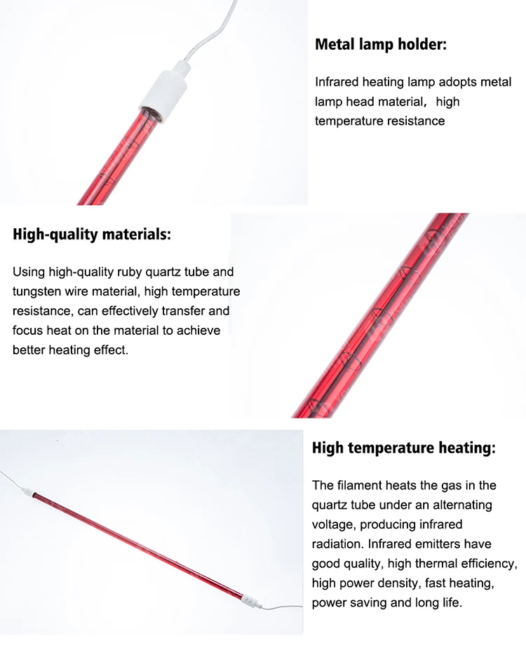 SC04 Ruby Single Tube Food Heating Ir Heater Lamp Halogen